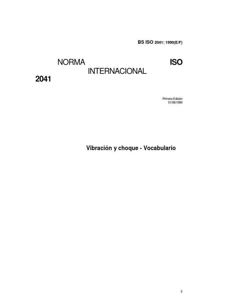 Iso 2041 | PDF | Aceleración | Fuerza