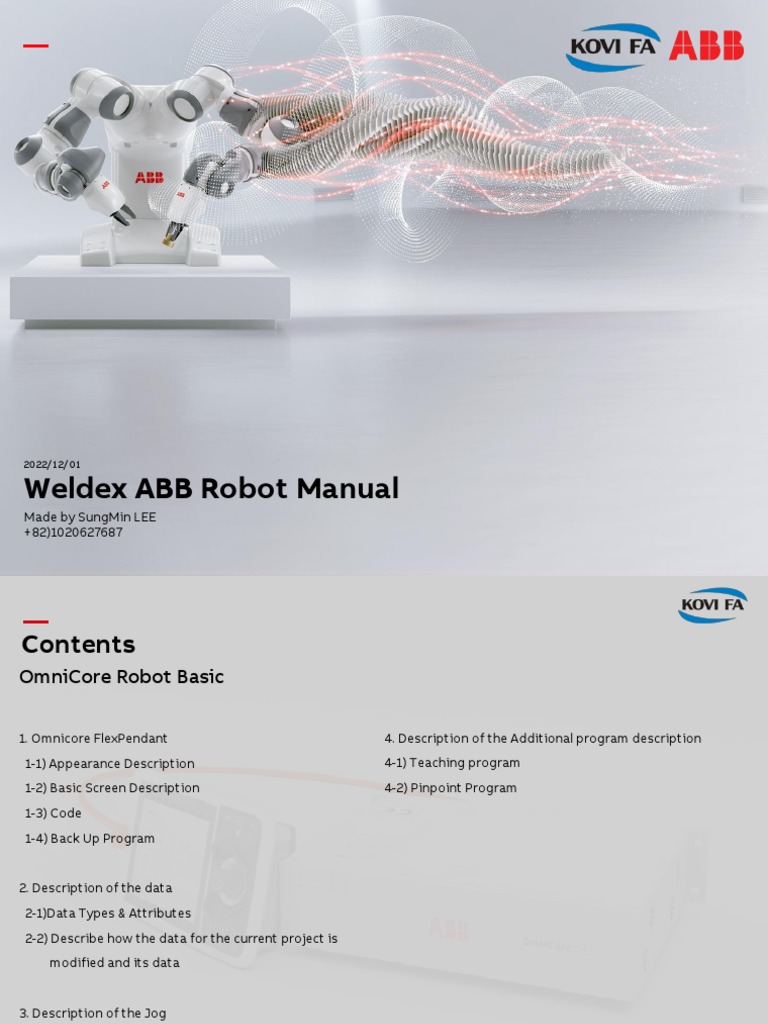 Weldex Abb Robot Manual: Made by Sungmin Lee +82) 1020627687 | Download ...