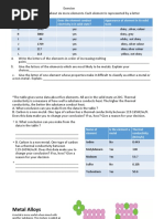 Metals and Alloys Worksheet | PDF