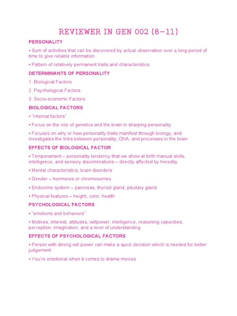 Reviewer in Gen 002 8 11 | PDF | Self | Body Image