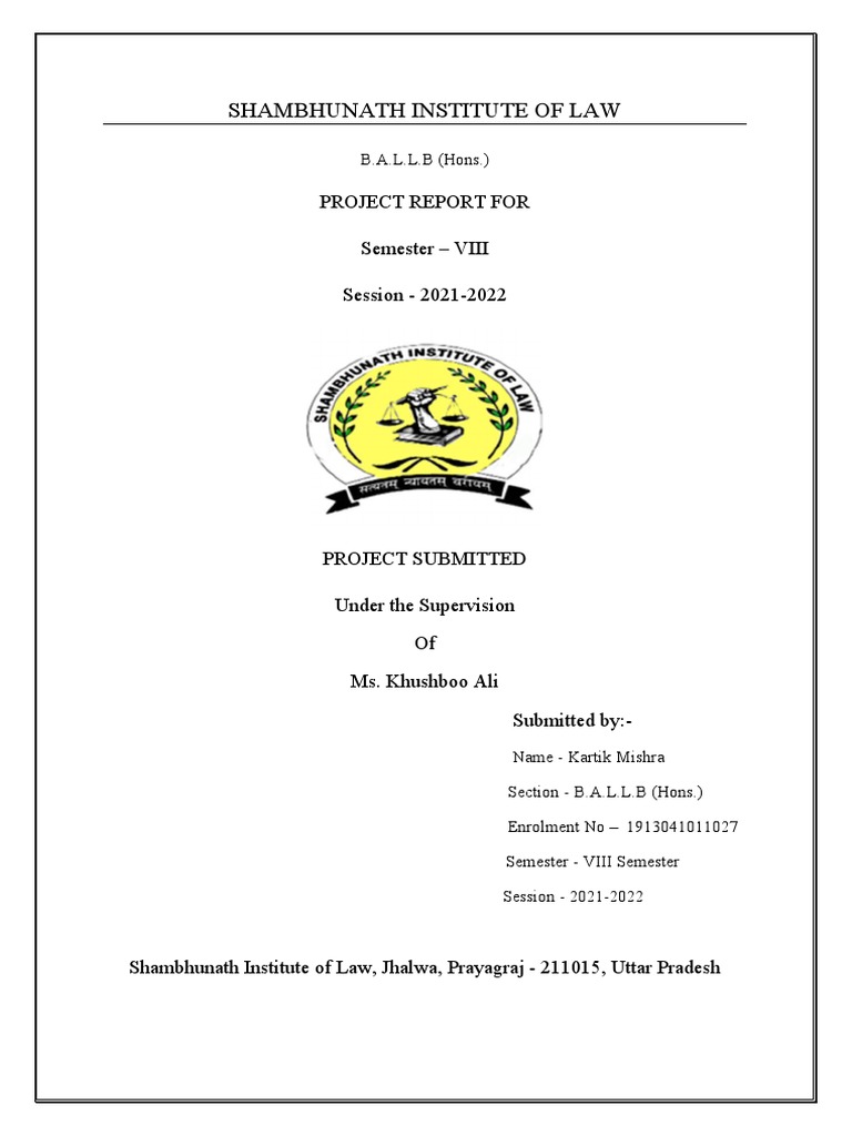 Kartik Project Semester 8 Final.1 | PDF | Contempt Of Court | Trials