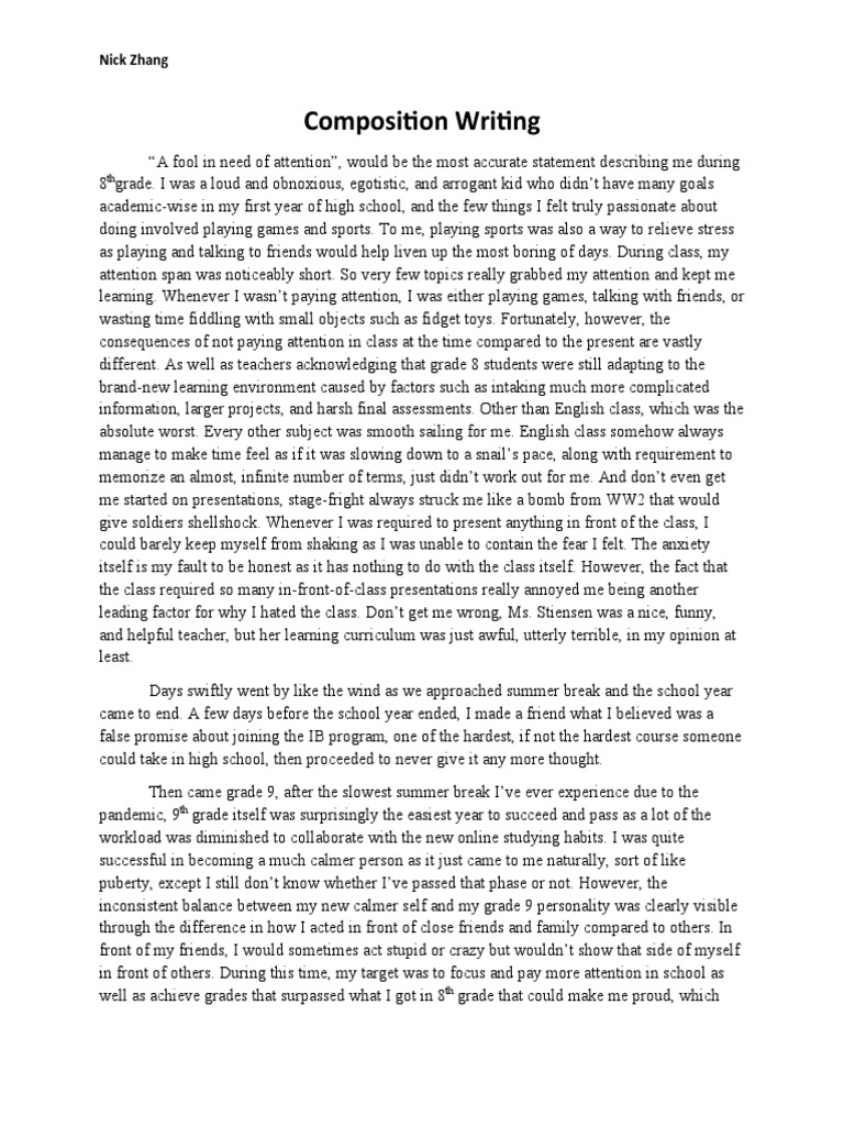 Composition Writing 2 PDF Procrastination Professional Skills