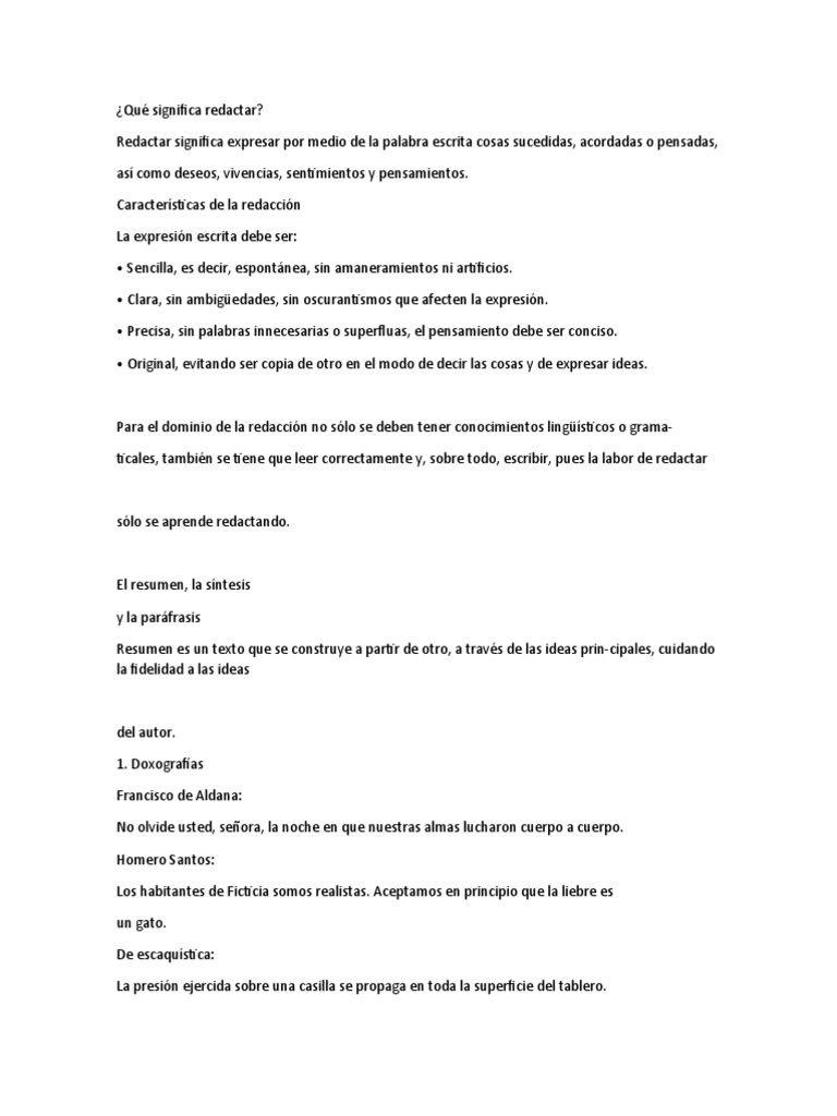 Qué Significa Redactar | PDF