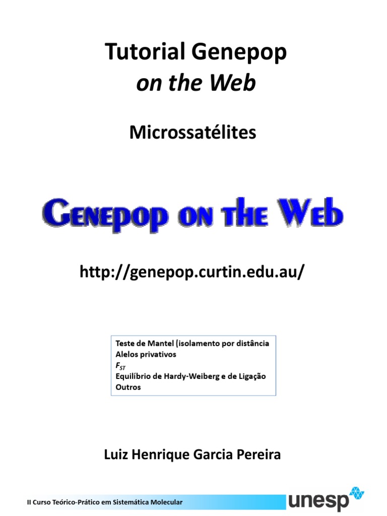 Tutorial - Genepop On Line - Microssatélites | PDF | Arquivo de texto ...