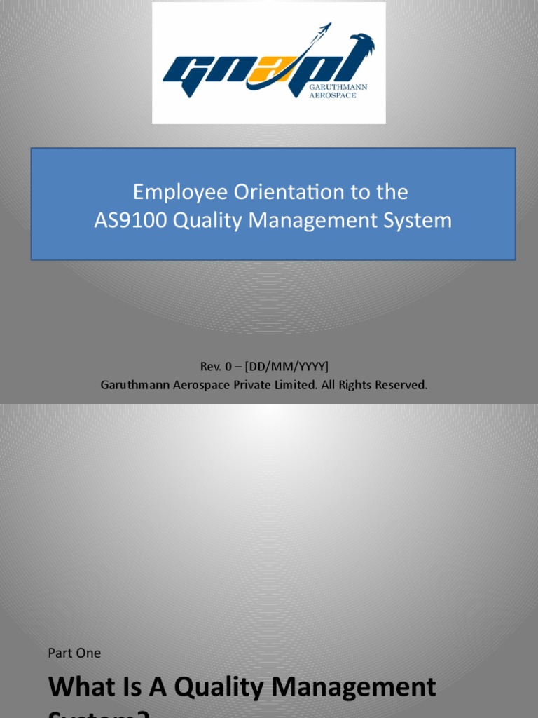 Employee Training Presentation AS9100 | Download Free PDF | Audit | Iso 9000