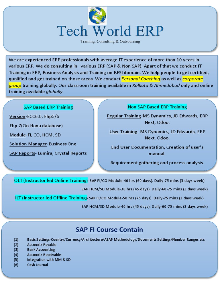 SAP Training Brochure | PDF | Enterprise Resource Planning | Economies