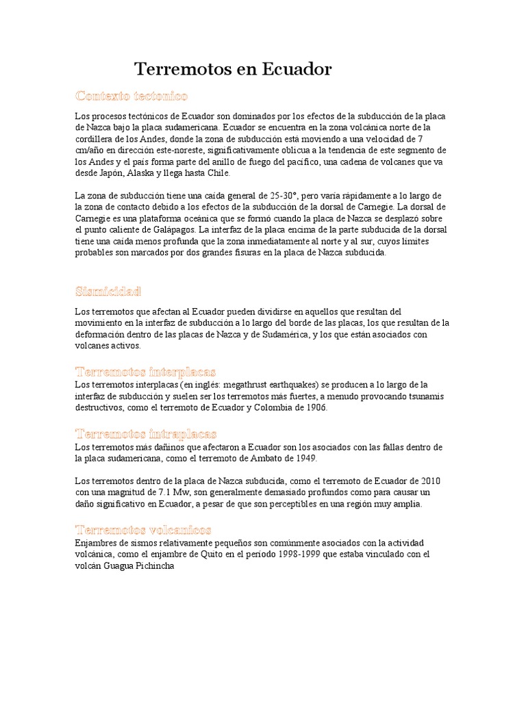 Terremotos en Ecuador | PDF