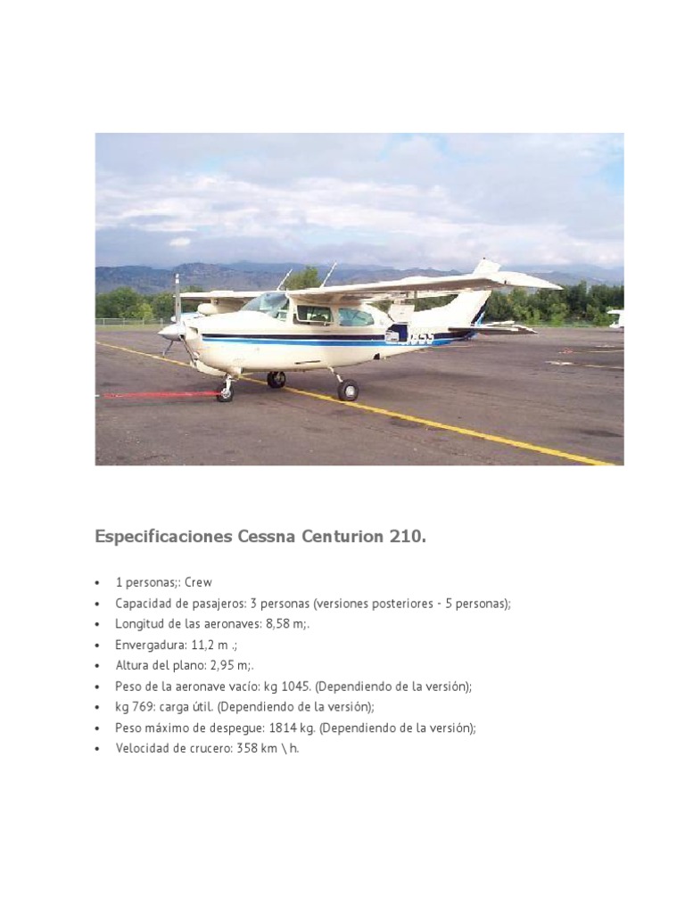 Cessna 210 Ficha | PDF