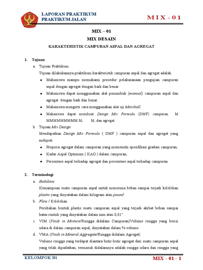 MIX-01 Campuran Aspal | PDF
