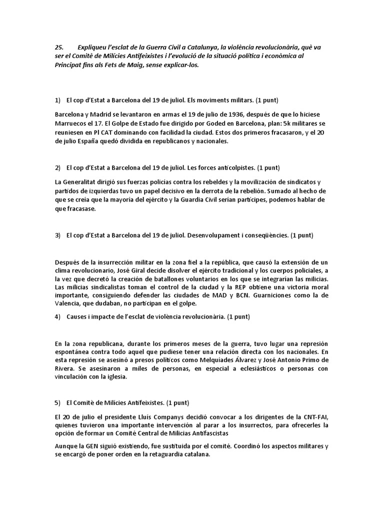 Historia 2º Bach 3r Trimestre Pdf Francisco Franco Guerra Civil