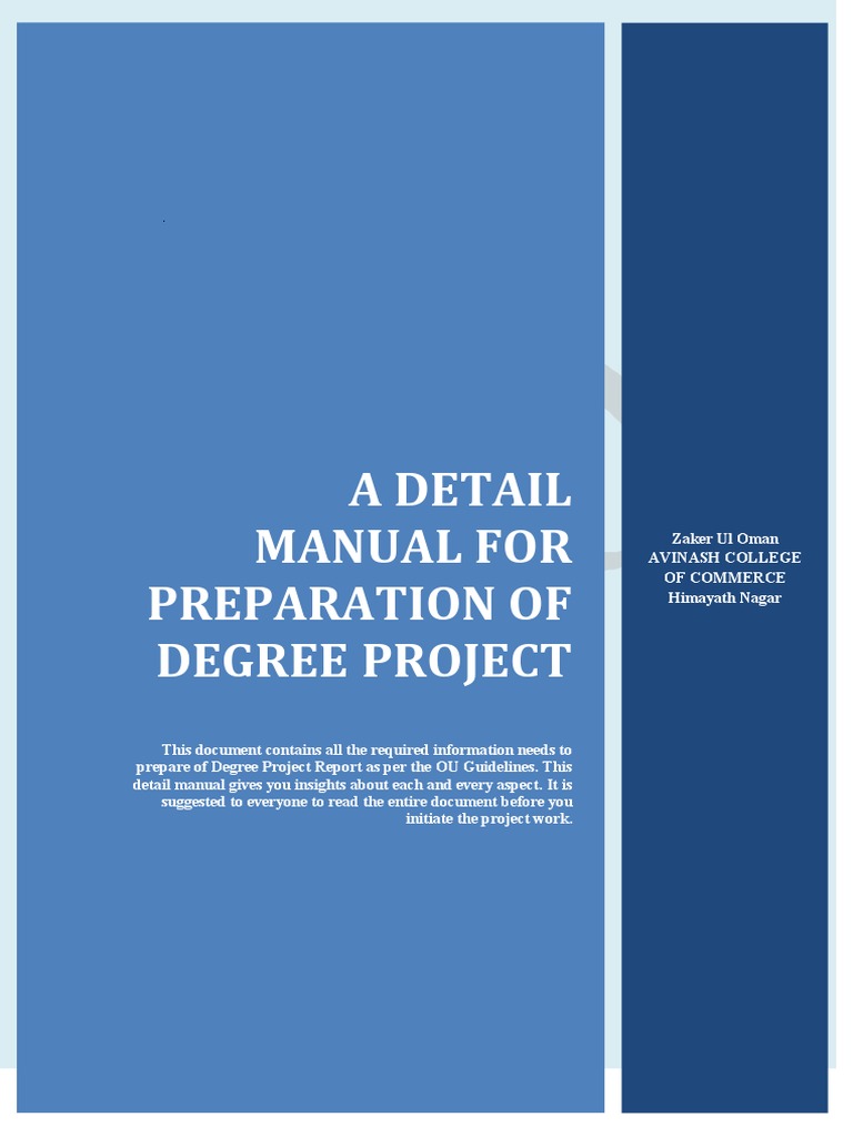 Degree Project Report Preparation Guide | PDF | Methodology | Data