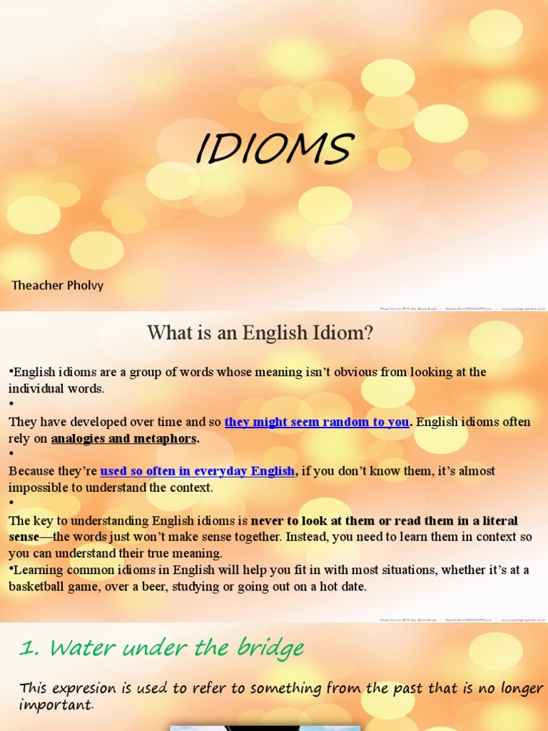 Idioms: Theacher Pholvy | PDF | Idiom