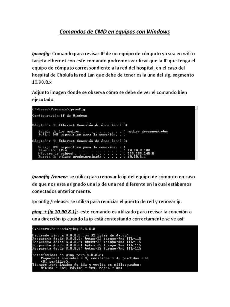 Comandos de CMD en Equipos Con Windows | PDF | Informática