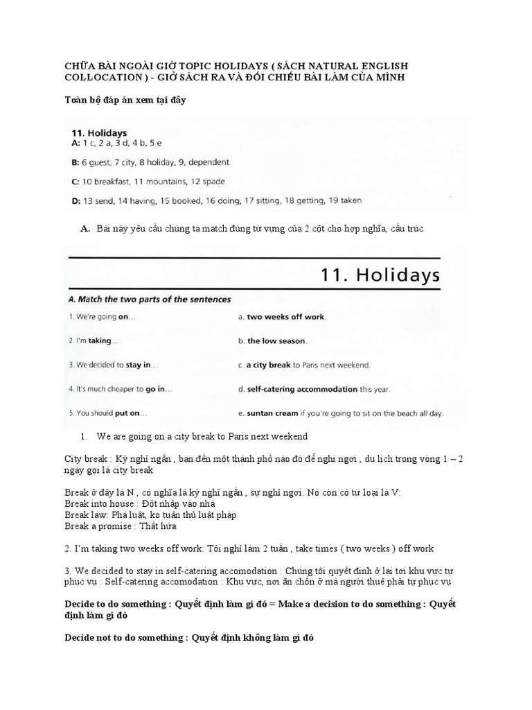 Topic Holidays | PDF