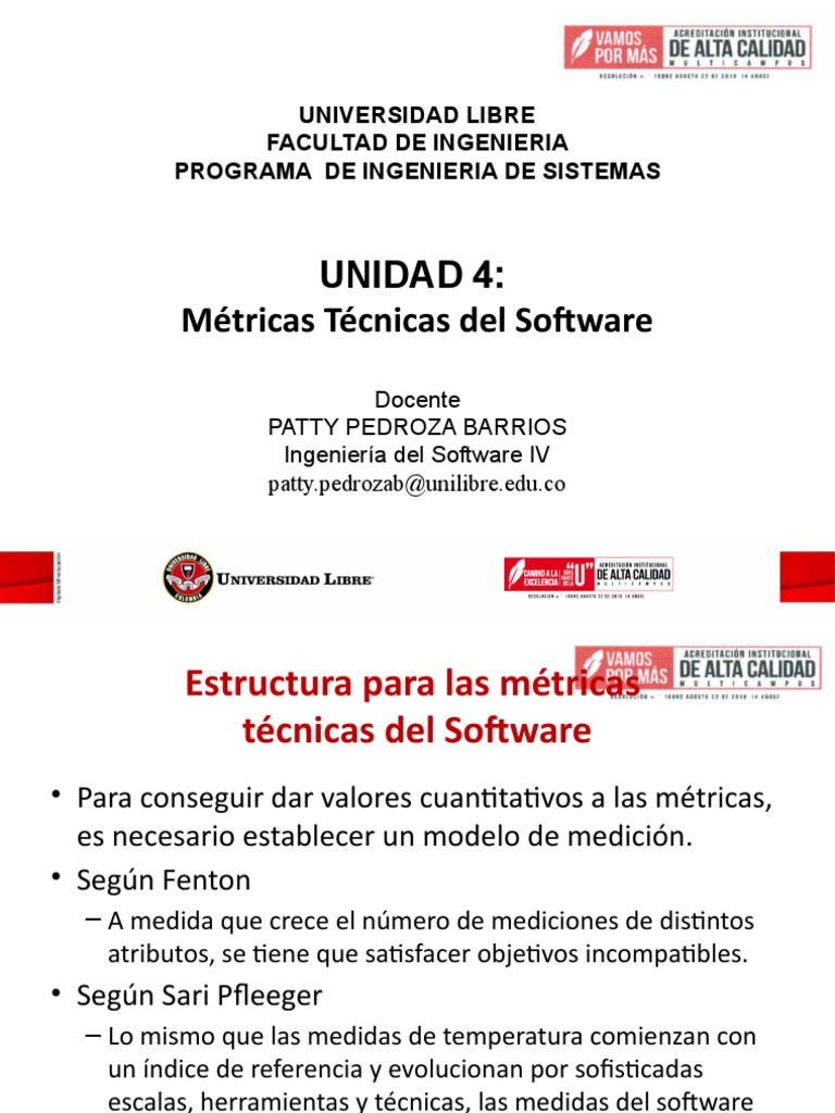 Semana 4 - Metricas Técnicas Del Software | Descargar gratis PDF | Software | Medición