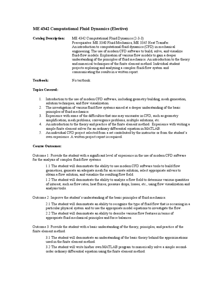 Computational Fluid Dynamics An Introduction To Cfd Software Finite Element Methods And