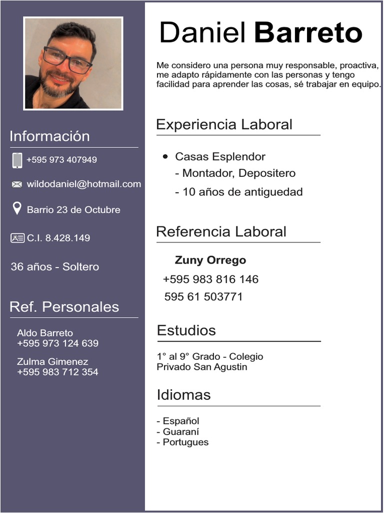 CV Daniel Barreto | PDF