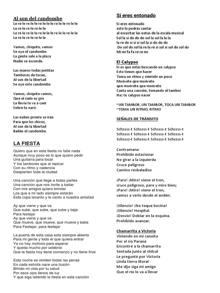 Letras Coro de Niños 2022 | PDF