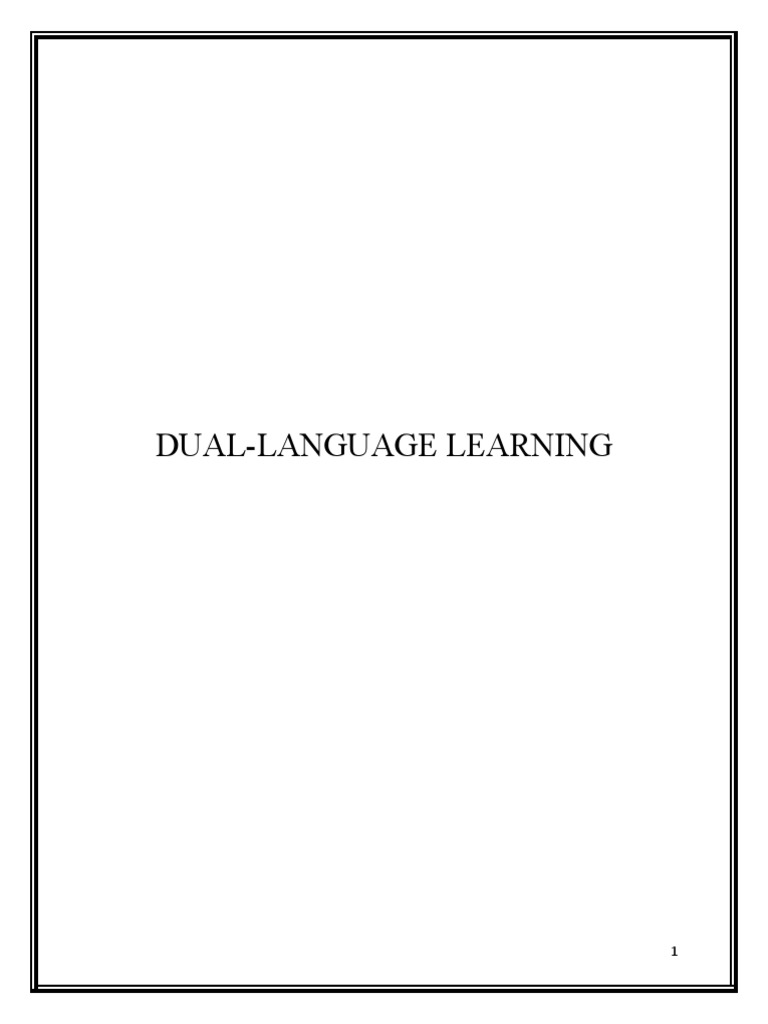 Dual-Language Learning | PDF | Learning | Language Education