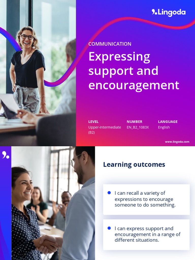 Expressing Support and Encouragement | PDF | Linguistics | Communication