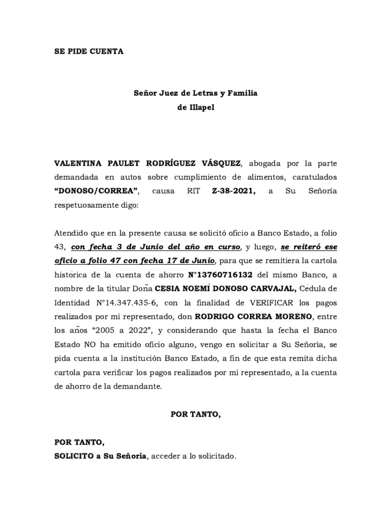2do SE PIDE CUENTA Rodrigo Correa | PDF | Derecho