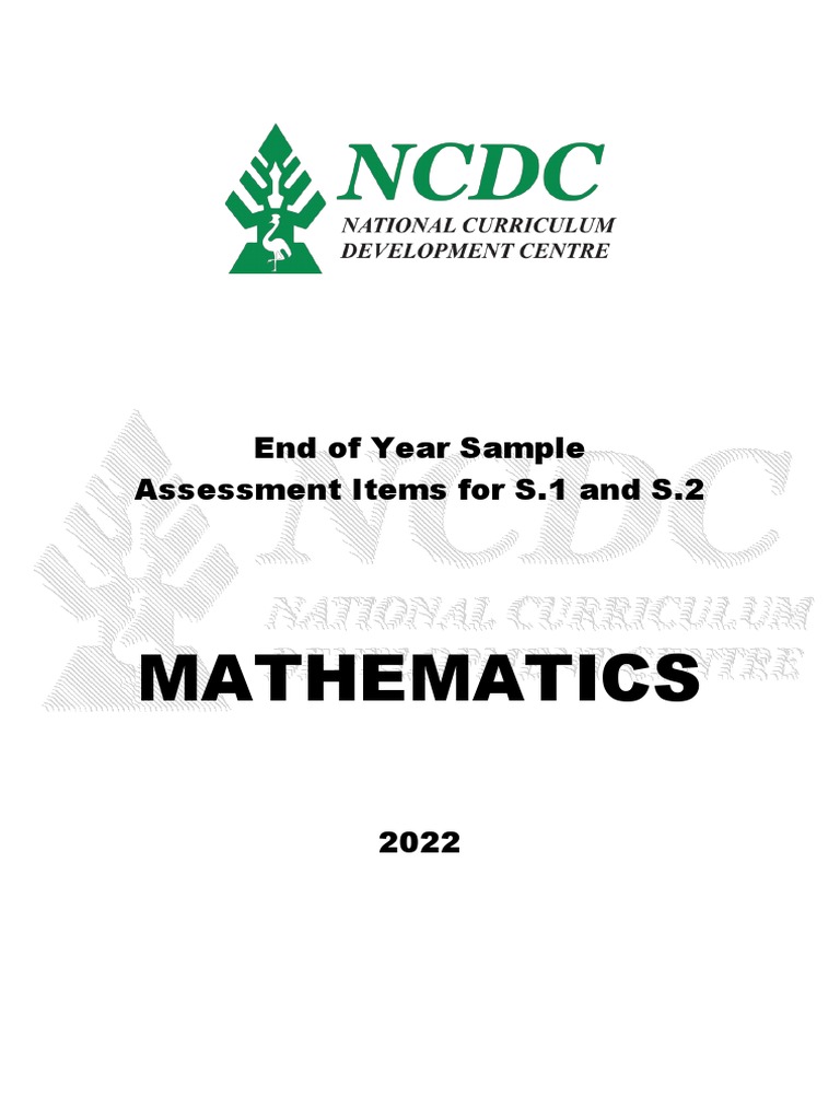 Mathematics: End of Year Sample Assessment Items For S.1 and S.2 | PDF ...