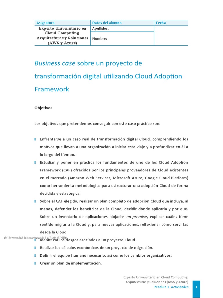 Cloud Computing Cprac1 | Descargar gratis PDF | Computación en la nube | Microsoft Azure