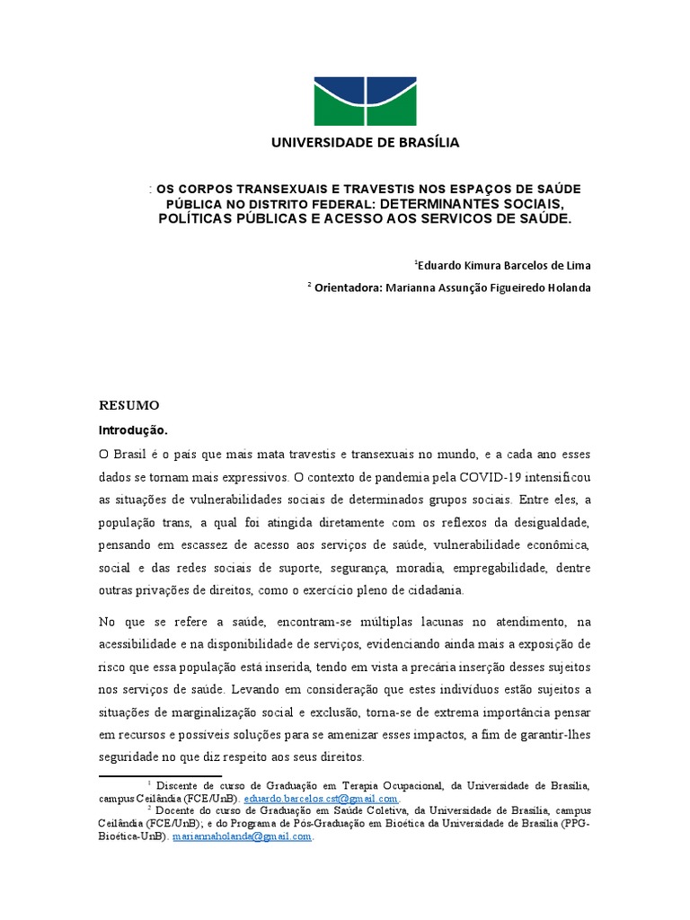 Resumo Pibic | PDF | Transgênero | Estudos LGBTQIA+