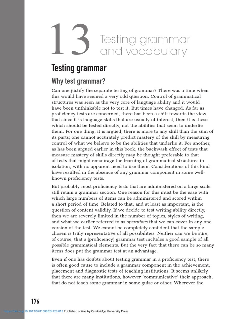 3-Designing Test Items For Grammar and Vocabulary | PDF | Vocabulary ...