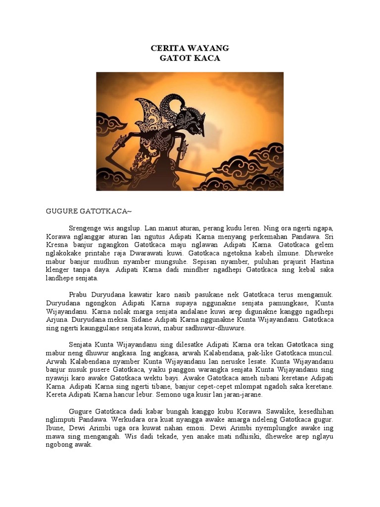 Cerita Wayang 1 | PDF