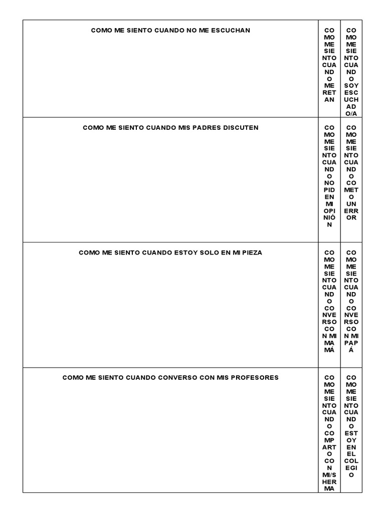 Actividad Como Me Siento Cuando | PDF