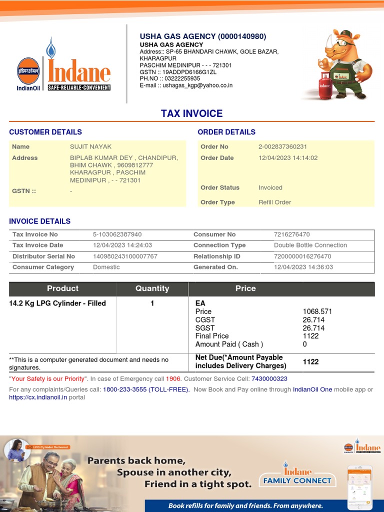 Invoice | PDF | Liquefied Petroleum Gas | Insurance