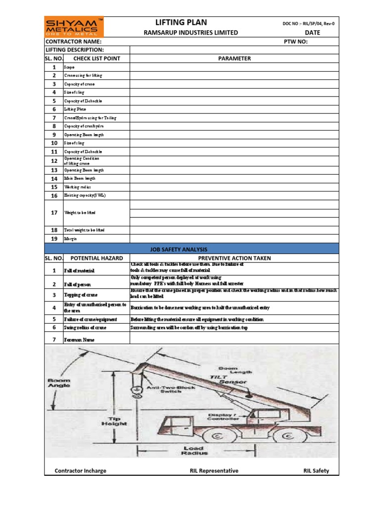 Analysis of Lifting Operations and Safety Precautions for Material ...