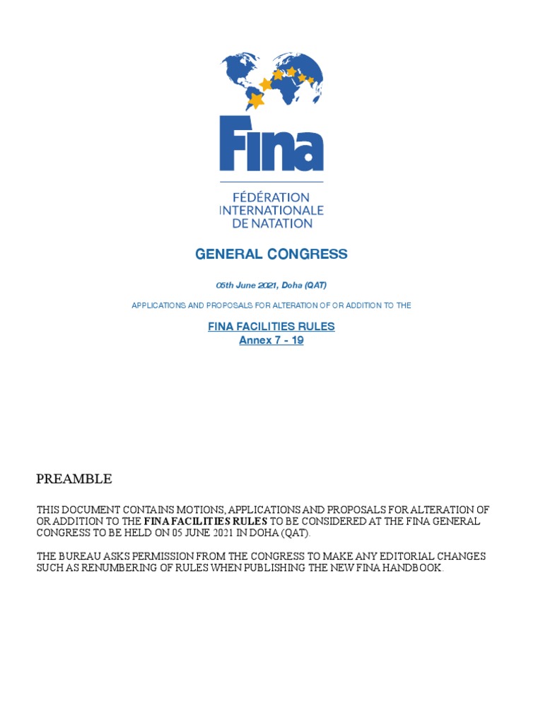 Annex - 7-19 Fina | PDF | Swimming (Sport) | Rope
