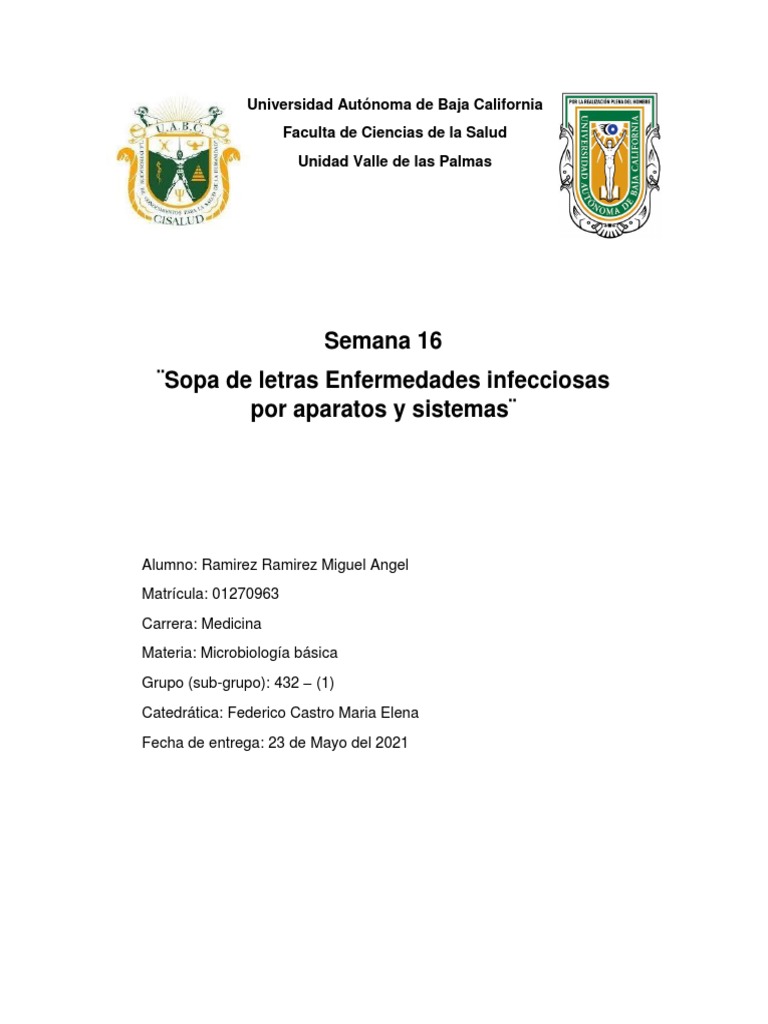 Sopa de Letras. Ramirez Ramirez 432 | PDF | Tos | Resfriado comun