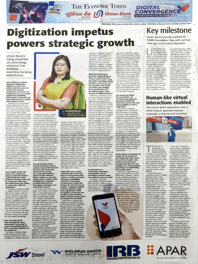 Union Bank Newspaper Ad | PDF