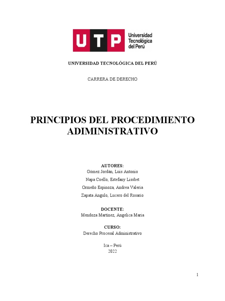 Principios Del Procedimiento Administrativo | PDF | Ley administrativa | Legislación