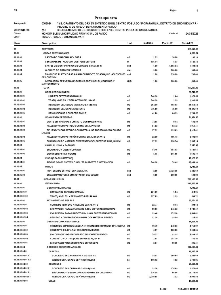 9.2 PRESUPUESTO DE OBRA | PDF | Construyendo tecnología | edificio
