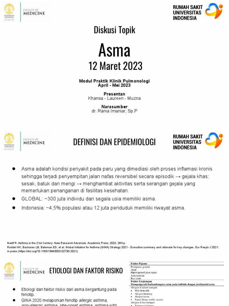 Panduan Lengkap Asma: Diagnosis & Tatalaksana | PDF | Sains & Matematika