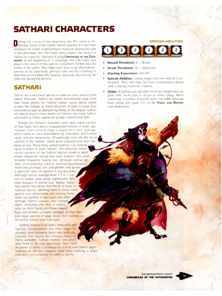 Sathari Characters | PDF | Feather | Claw