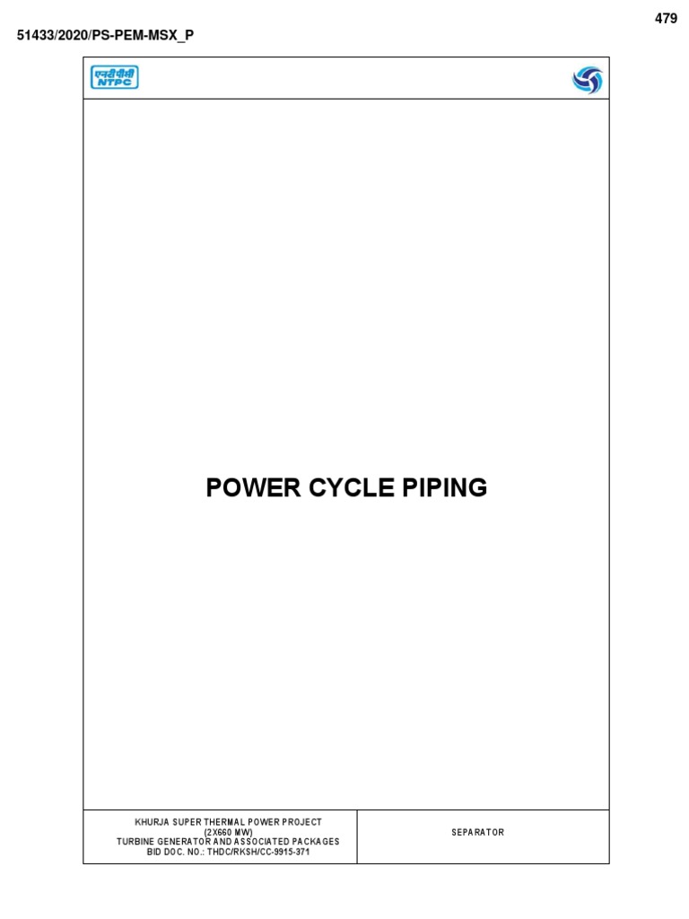 Sub-Section - A-9: Power Cycle Piping | PDF | Pipe (Fluid Conveyance ...