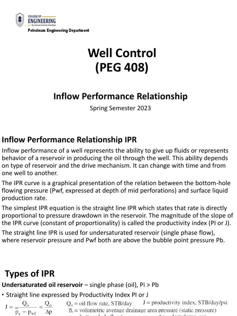 Lecture # 1 Inflow Performance Relationship | PDF | Fluid Dynamics ...