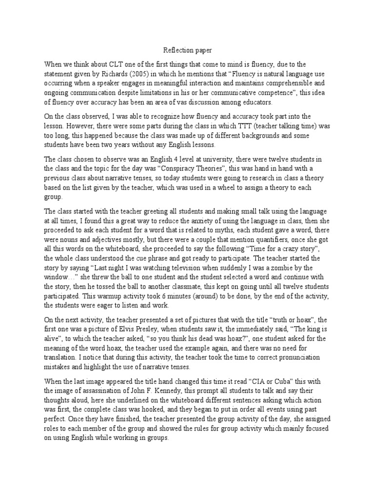 Reflection Paper | PDF | Communication | Human Communication