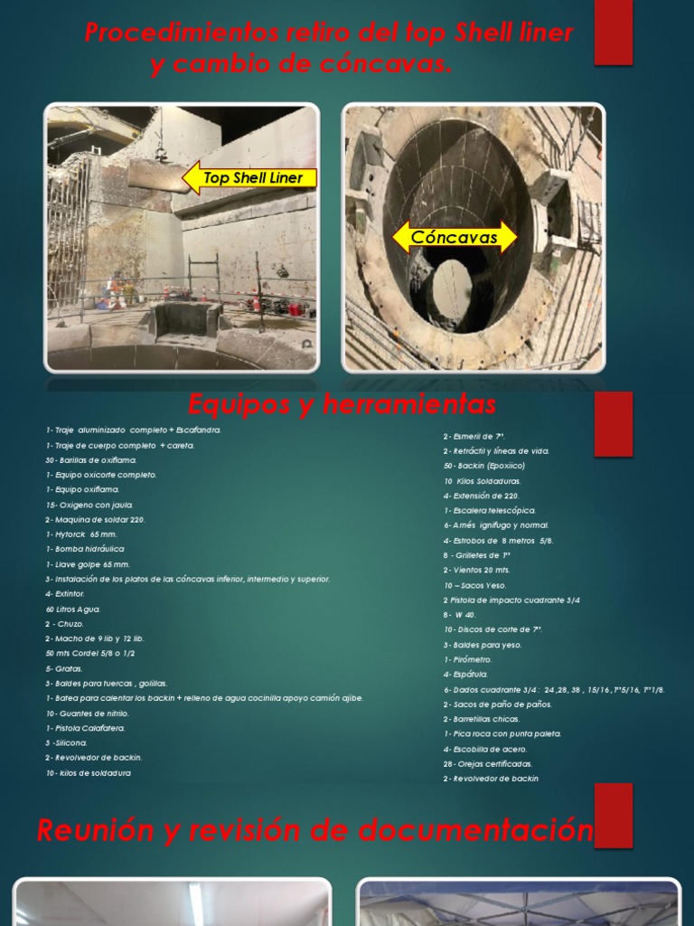 Procedimiento de Cambio de Top Shell Liner | PDF | Materiales
