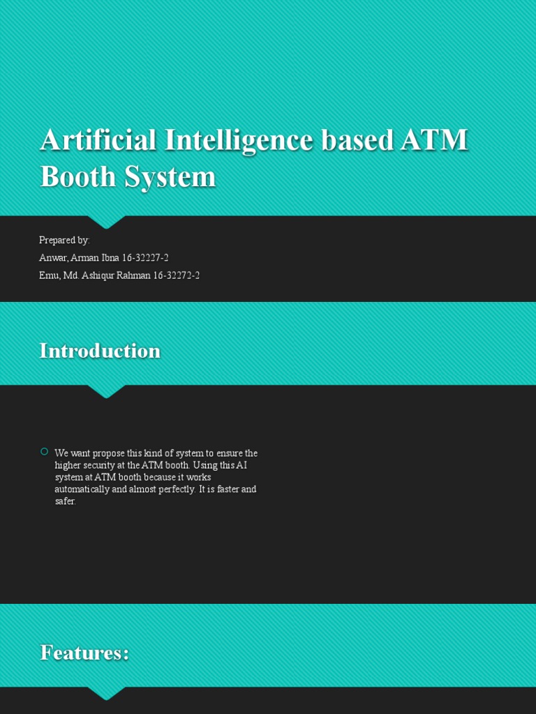 Artificial Intelligence Based ATM Booth System | PDF