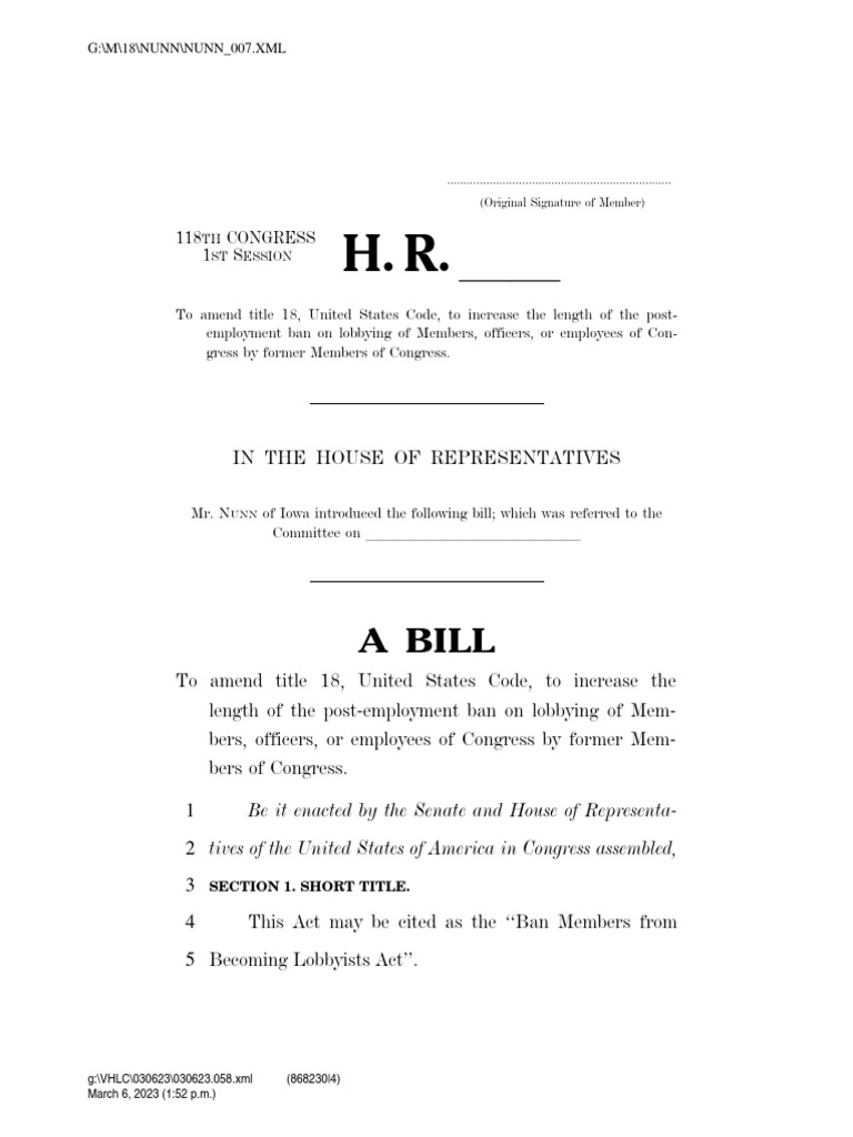 Bill | PDF | American Government | United States Congress