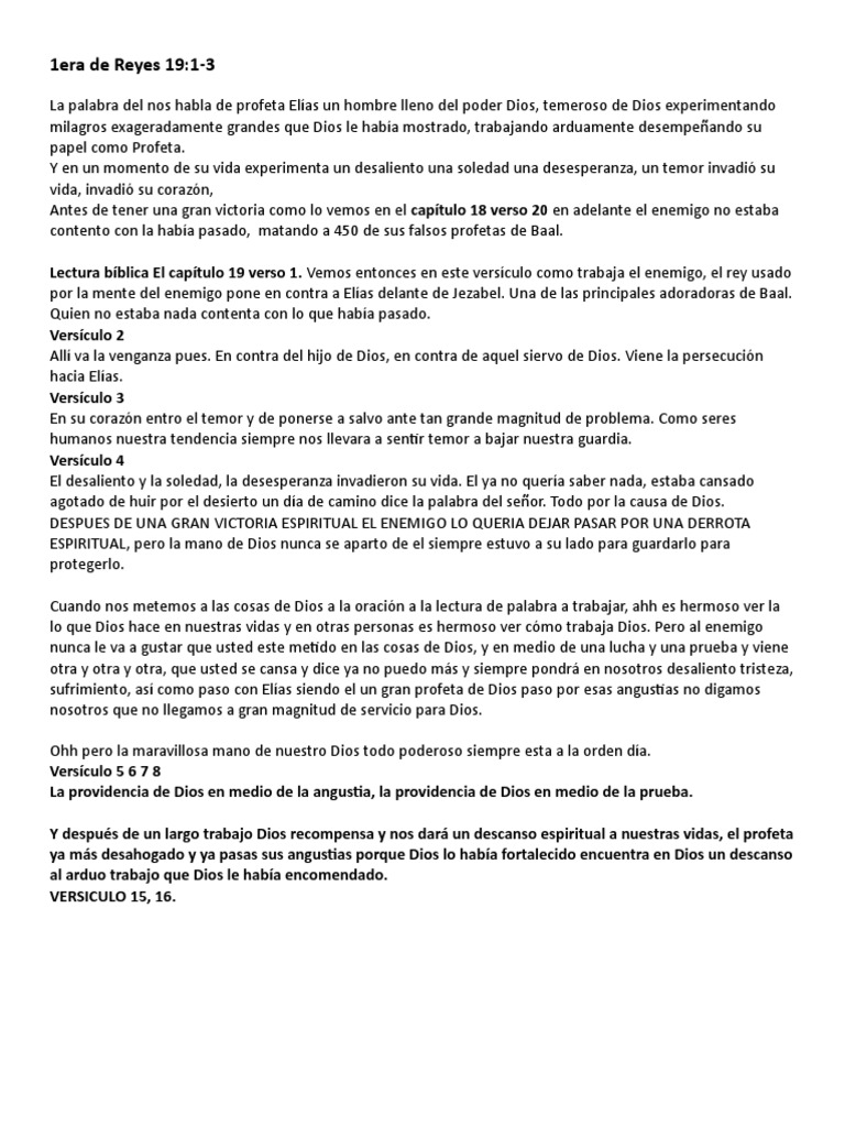 1era de Reyes 19 | PDF | Elijah | Dios