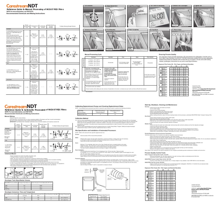 Step-by-Step Guide to Manual Processing of INDUSTREX Radiographic Films | PDF | Water | Pump