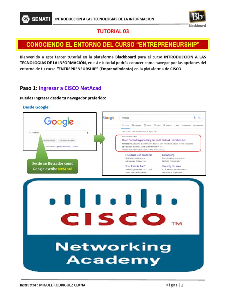 Conociendo El Entorno Del Curso "Entrepreneurship": Ingresar A Cisco ...