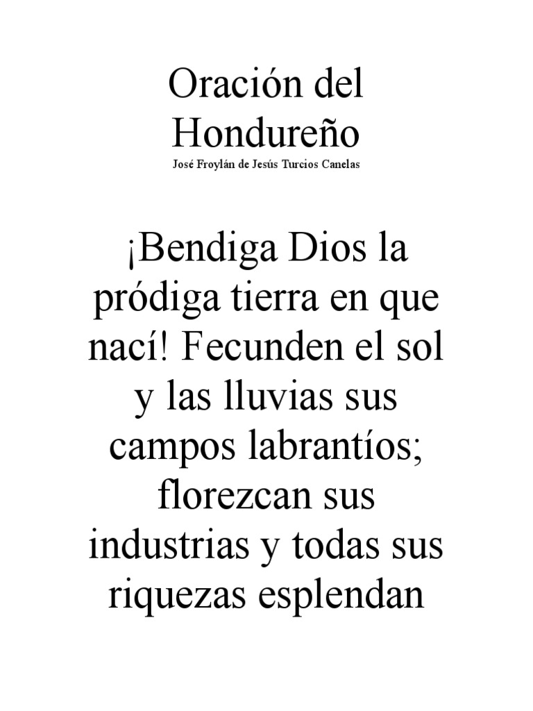 Oración Del Hondureño | PDF | Derecho